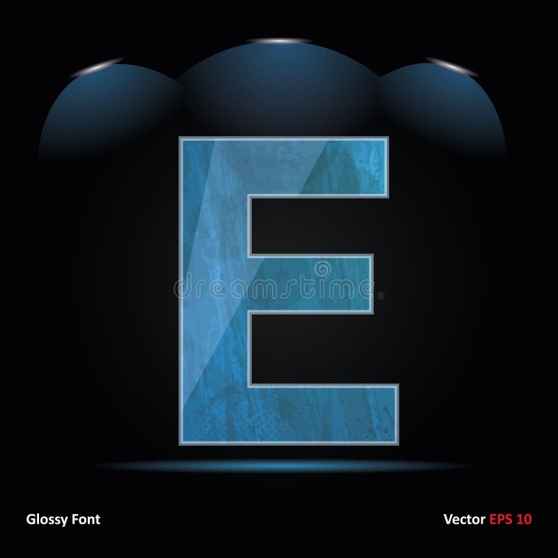 Glossy Grunge Font. Letter E. Dark Vector Background. Stock Vector ...