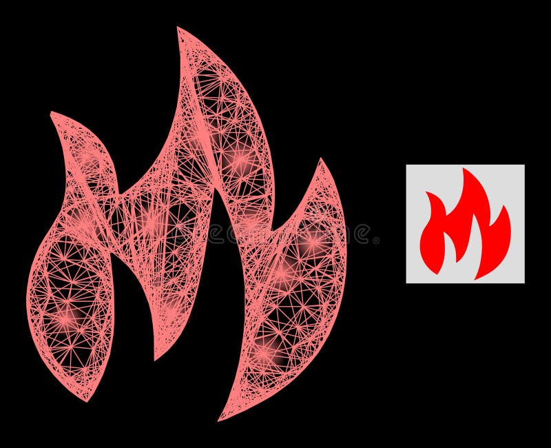 Glossy Hatched Mesh Fire with Light Spots Stock Vector - Illustration ...