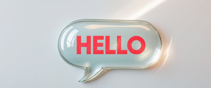 Glossy Hello Speech Bubble Graphic Design. Stock Photo - Image of ...