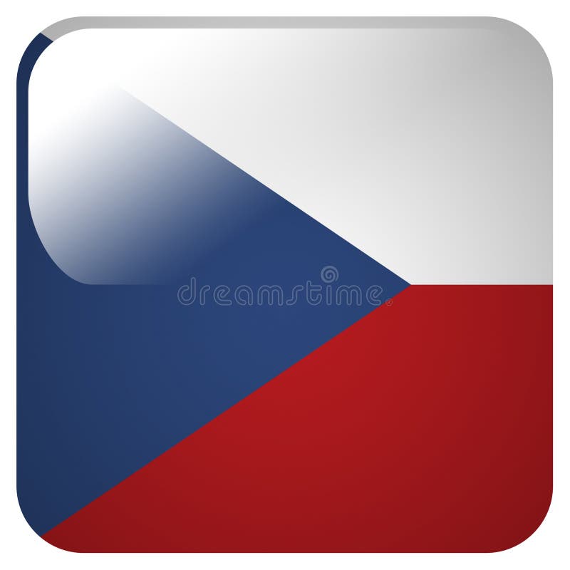Glossy Icon with Flag of Czech Republic Stock Illustration ...