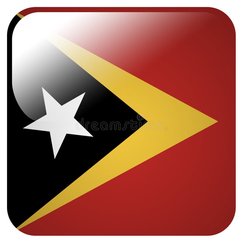 Glossy Icon with Flag of East Timor Stock Illustration - Illustration ...