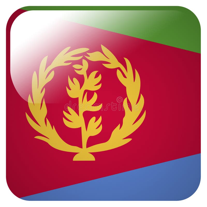 Glossy Icon with Flag of Eritrea Stock Illustration - Illustration of ...