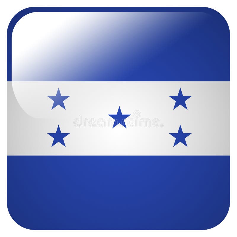 Glossy Icon with Flag of Honduras Stock Illustration - Illustration of ...
