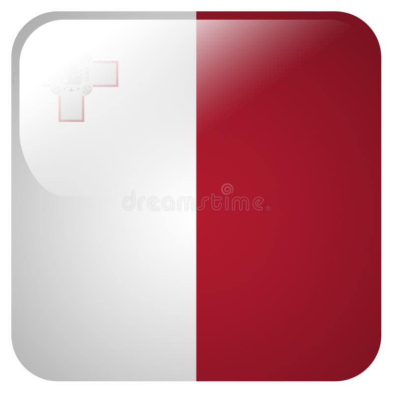 Glossy Icon with Flag of Malta Stock Photo - Image of glossy, shining ...