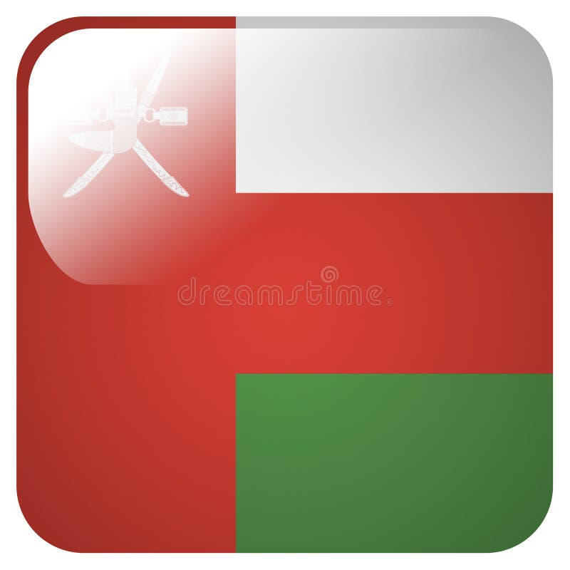Glossy Icon with Flag of Oman Stock Illustration - Illustration of ...