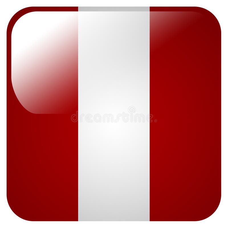Glossy Icon with Flag of Peru Stock Illustration - Illustration of ...