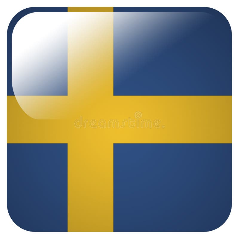 Glossy Icon with Flag of Sweden Stock Illustration - Illustration of ...