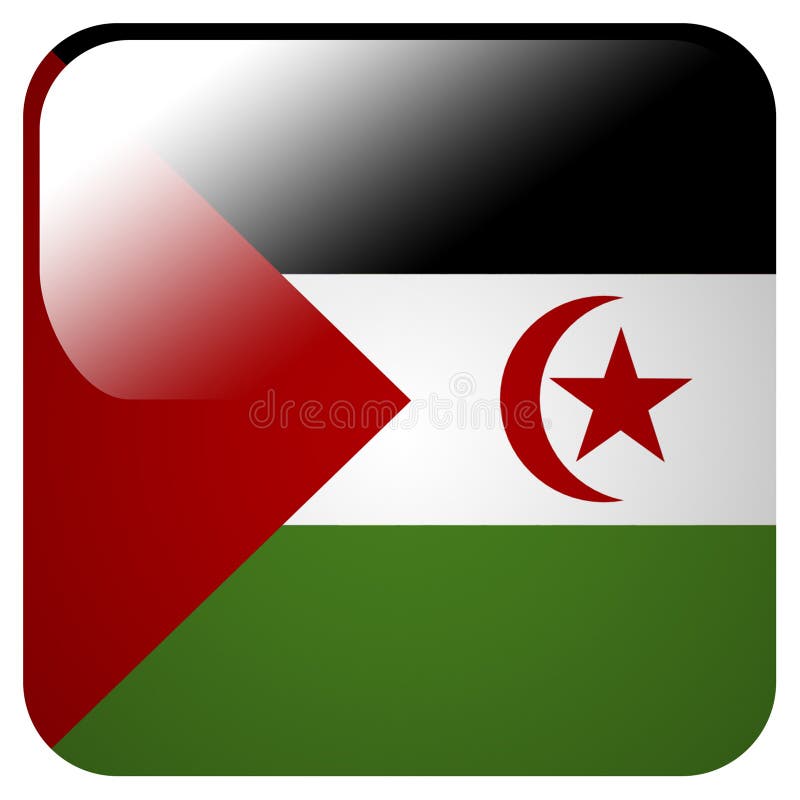 Glossy Icon with Flag of Western Sahara Stock Illustration ...