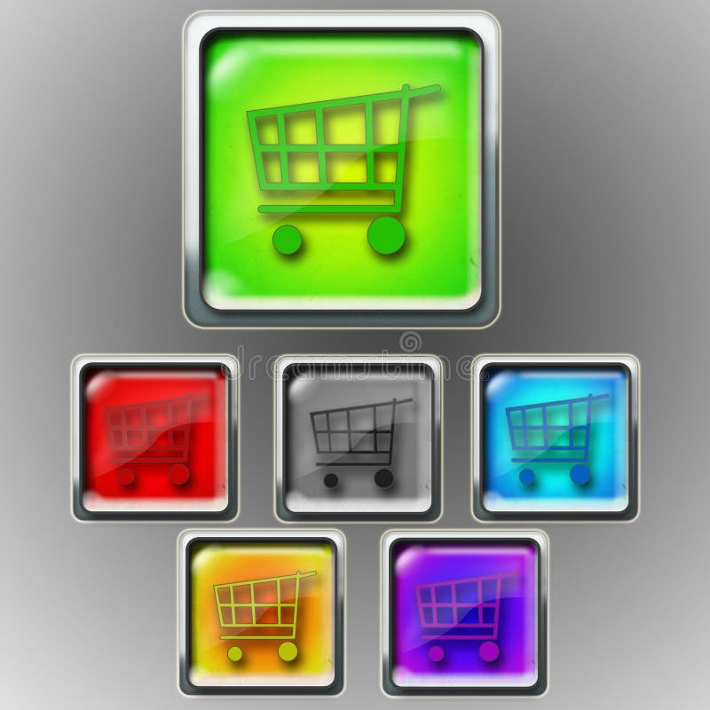 Glossy Icon Shoping Cart Stock Illustrations – 6 Glossy Icon Shoping ...
