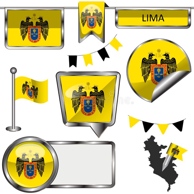 Flag of Lima Brush Strokes. Flag Lima Capital of Peru on Transparent ...