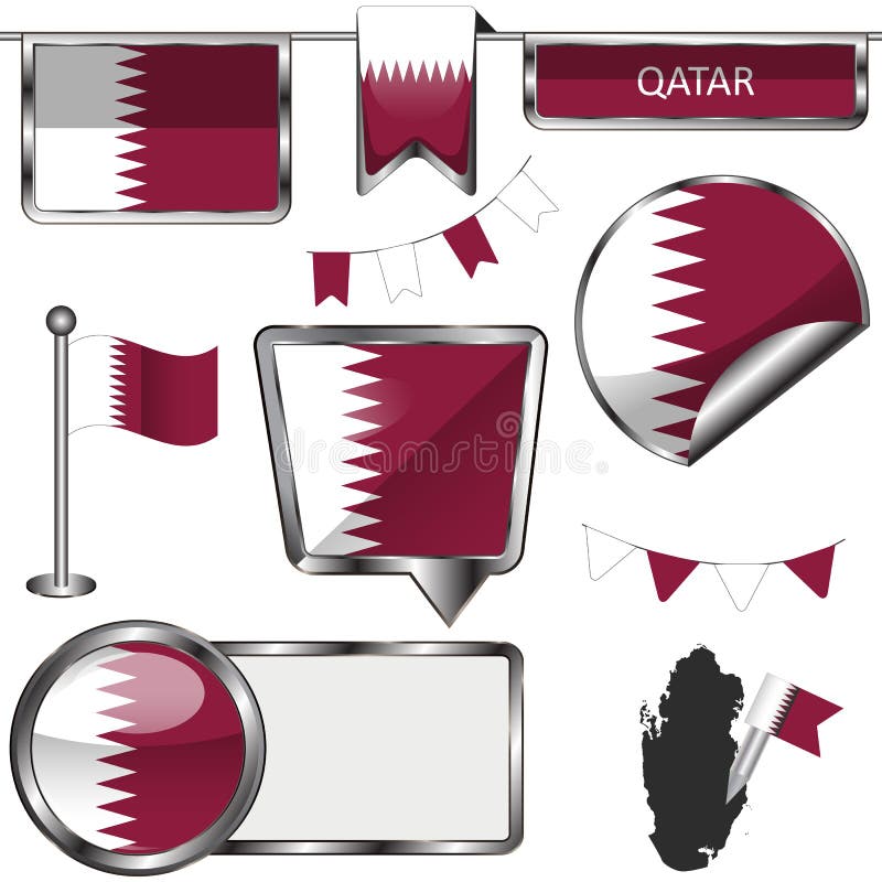 Frame and Border of Ribbon with the Qatar Flag. 3d Illustration Stock ...