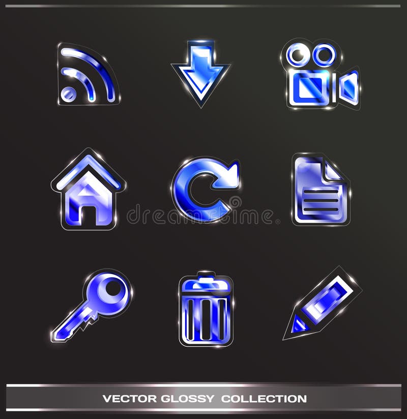 Glossy icons stock vector. Illustration of navigation - 36101856