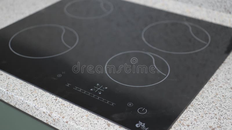 Glossy Induction Cooktop Embedded in Smooth Countertop Stock Video ...