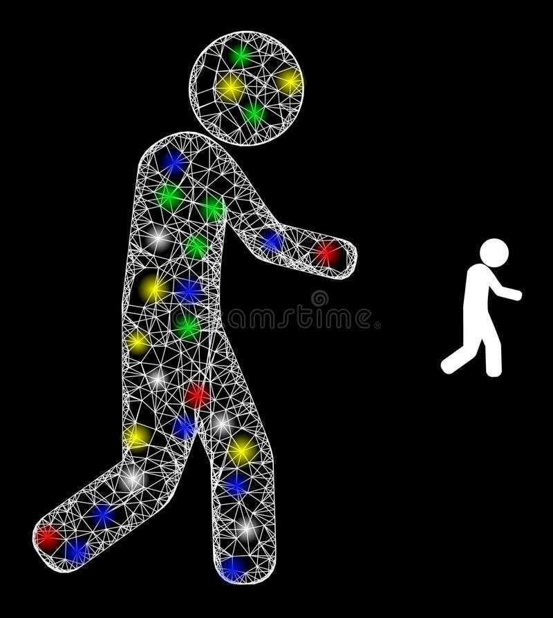 Glitter Irregular Network Pedestrian Icon Stock Vector - Illustration ...