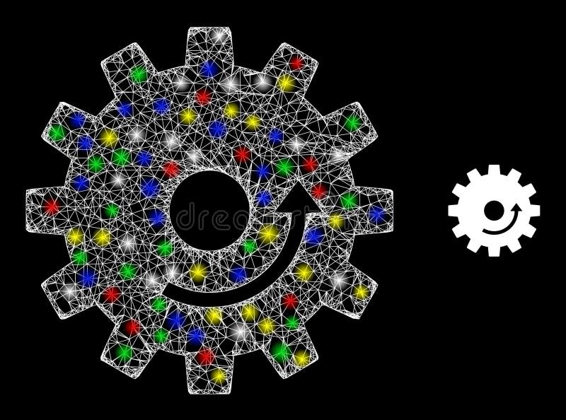 Majestic Irregular Network Gear Rotation Icon Stock Vector ...
