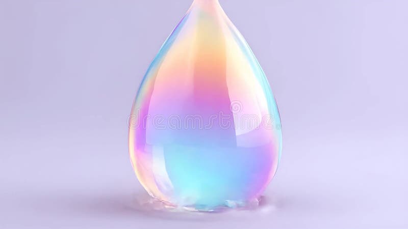 A Glossy, Iridescent Teardrop Shape with a Smooth Surface Reflecting ...