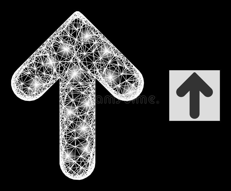 Glossy Irregular Mesh Up Direction Icon with Glare Spots and White Mesh ...