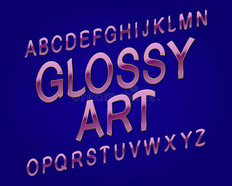Glossy Label Typeface. Golden Pink Font. Isolated English Alphabet ...