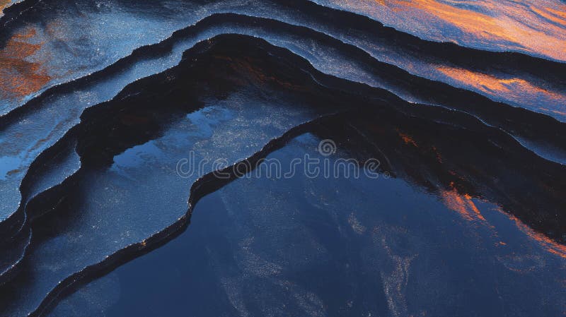 Glossy Layered Black Slate with Distinct Textures for Modern Interior ...