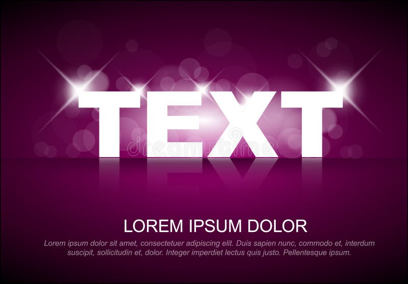 Glossy Light Effect on Sample Text Template Stock Vector - Illustration ...