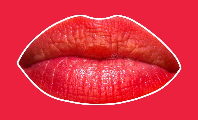 Glossy Lips Beautiful Woman Mouth Sensual Lip Lipstick Or Lipgloss