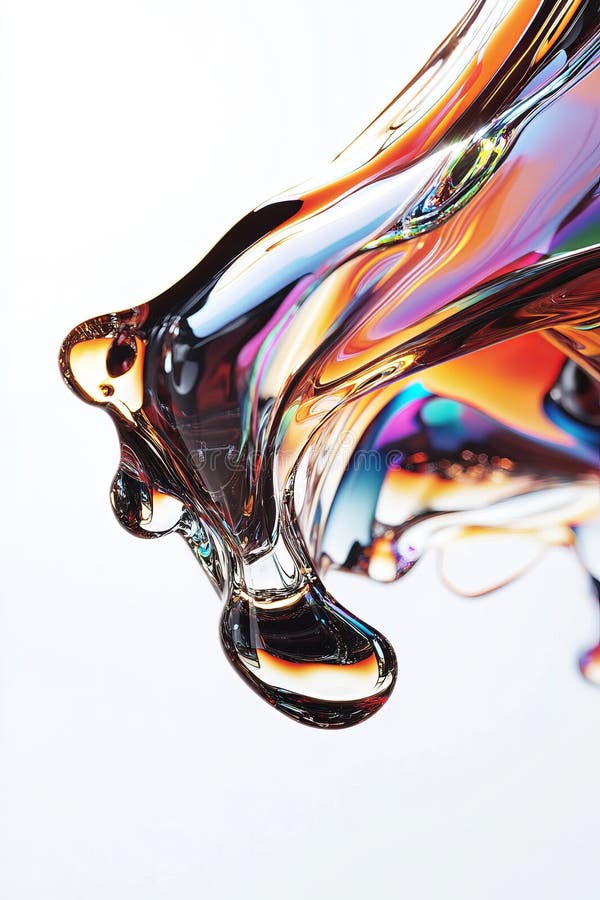 Glossy Liquid Blob with Intricate Patterns Caught in Dynamic Shape and ...