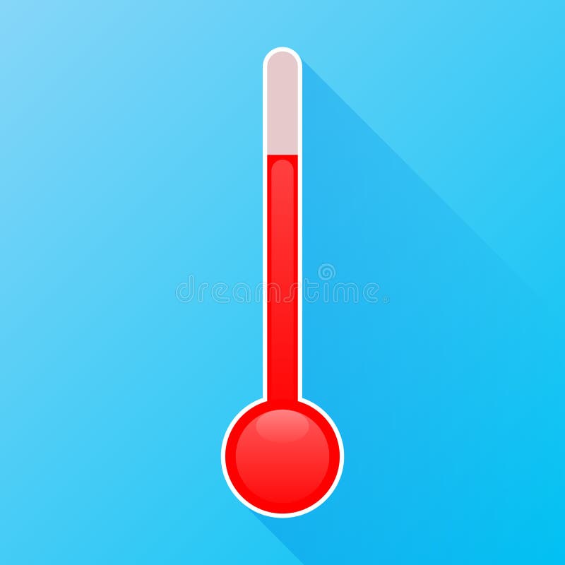 Glossy Liquid-in-glass Thermometer with Long Shadow Stock Vector ...
