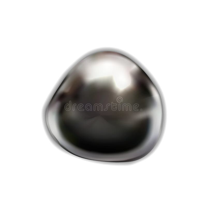 Glossy Liquid Metal Drop Isolated on White Stock Illustration ...