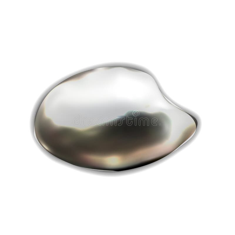 Glossy Liquid Metal Drop on White Stock Illustration - Illustration of ...