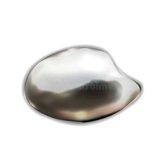 Glossy Liquid Metal Drop on White Stock Illustration - Illustration of ...
