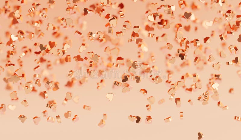 Glossy Little Heart Shape Particle Falling Stock Illustration ...