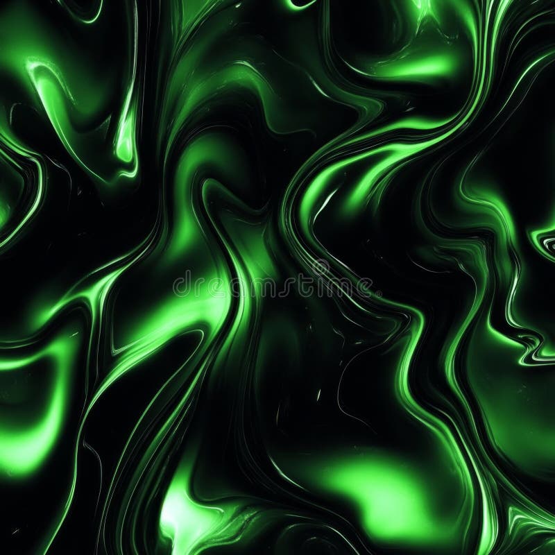Luminous Green Swirls Glossy Fluid Motion Abstract Texture Stock Photos ...