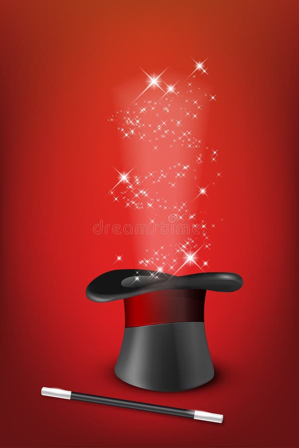 Magic Hat, Wand and Stars-vector File Added Stock Vector - Illustration ...