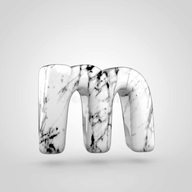 Glossy Marble Alphabet Letter M Lowercase Isolated on White Background ...
