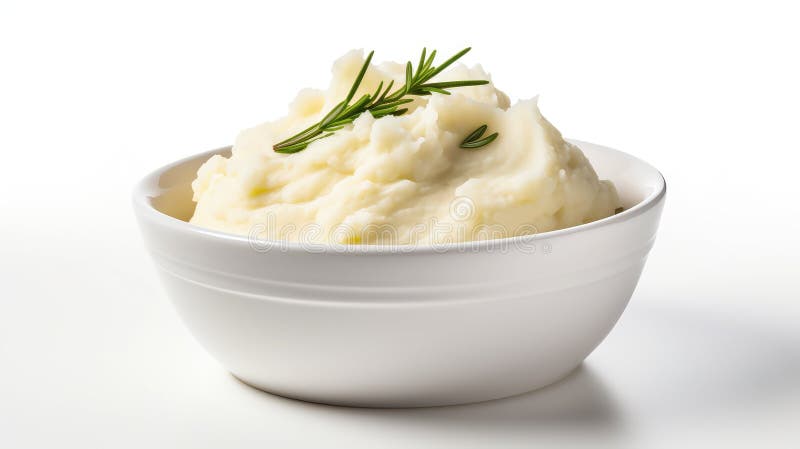 Glossy Mashed Potatoes White Background Stock Illustration ...