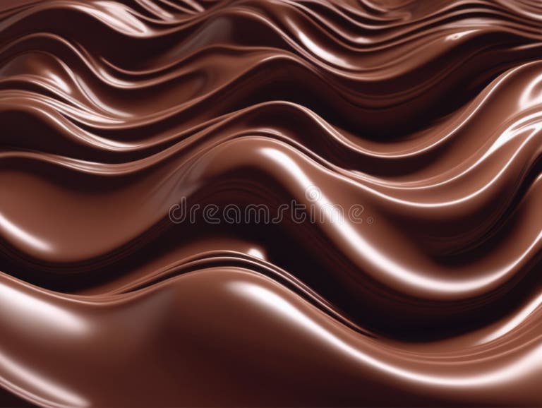 Glossy Melted Chocolate Waves Stock Illustration - Illustration of flow, food: 380054832