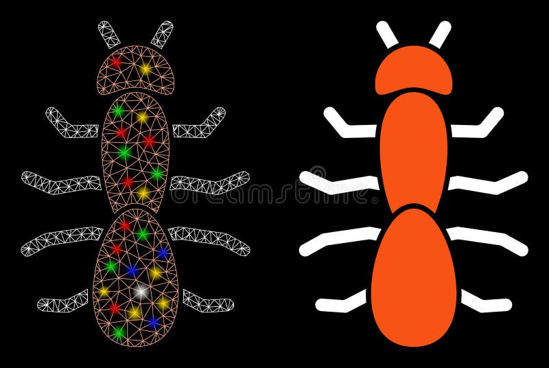 Flare Mesh Wire Frame Ant Icon with Flare Spots Stock Illustration ...