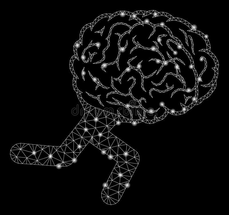 Glossy Mesh Carcass Running Brain with Light Spots Stock Vector ... Glossy Mesh Carcass Running Brain with Light Spots Stock Vector ...
