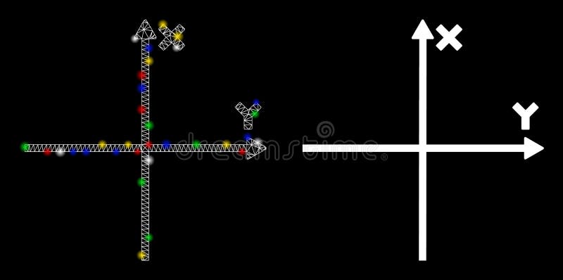 Flare Mesh 2D Cartesian Axes Icon with Flare Spots Stock Vector ...