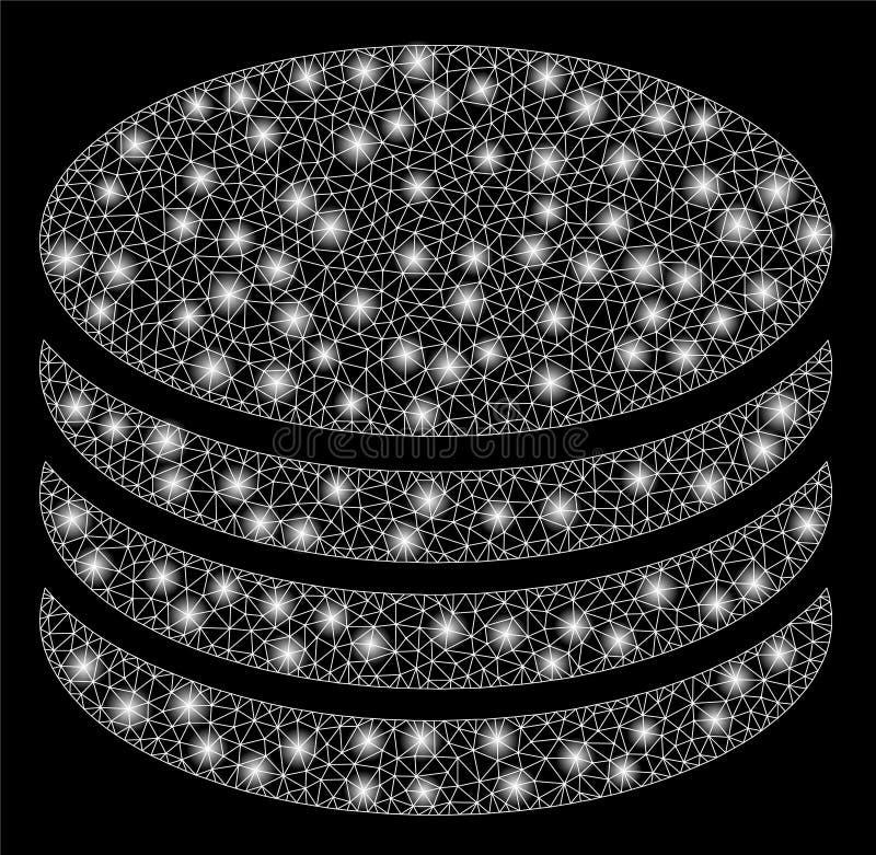 Flare Mesh Carcass Coin Stack with Flash Spots Stock Vector ...
