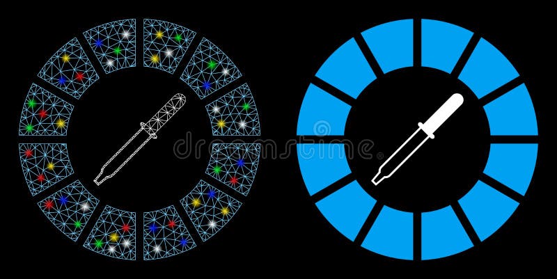 Bright Mesh Network Color Circle Icon with Flare Spots Stock Vector ...