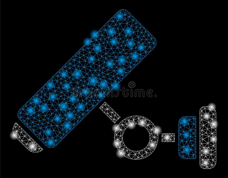 Glossy Mesh 2D CCTV Camera with Light Spots Stock Vector - Illustration ...