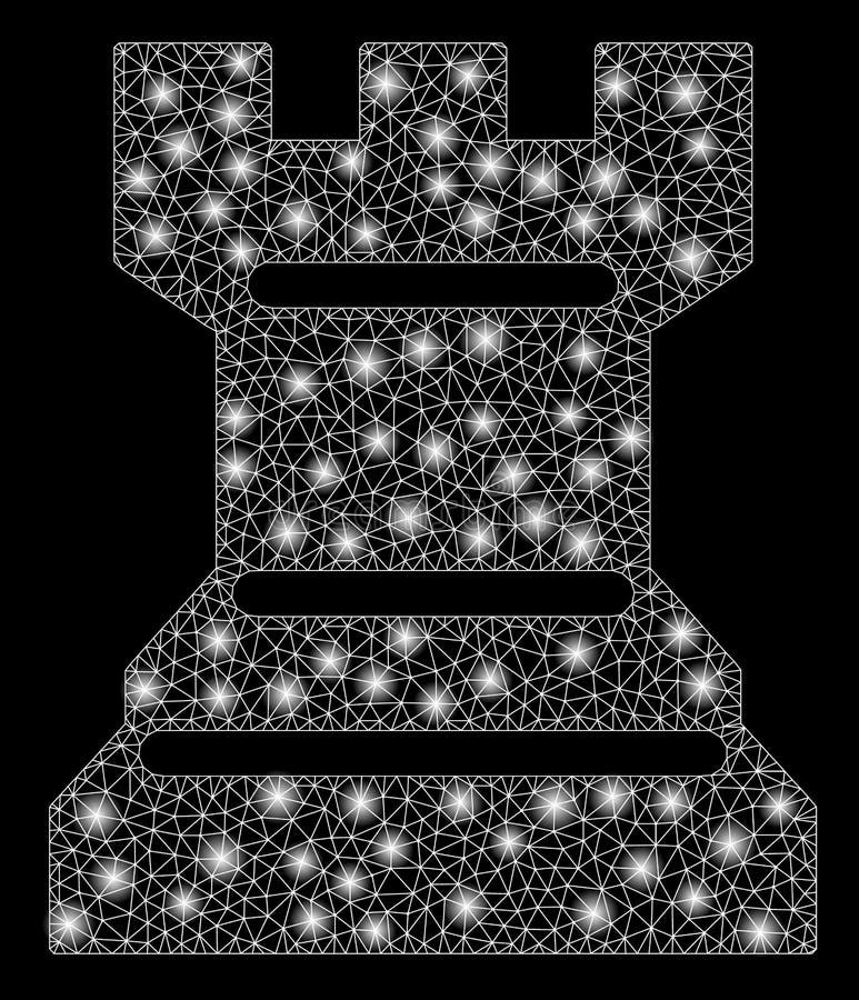 Glossy Mesh 2D Chess Tower with Light Spots Stock Vector - Illustration ...