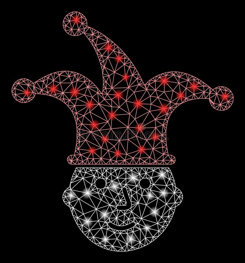 Glossy Mesh 2D Clown Head with Flare Spots Stock Vector - Illustration ...