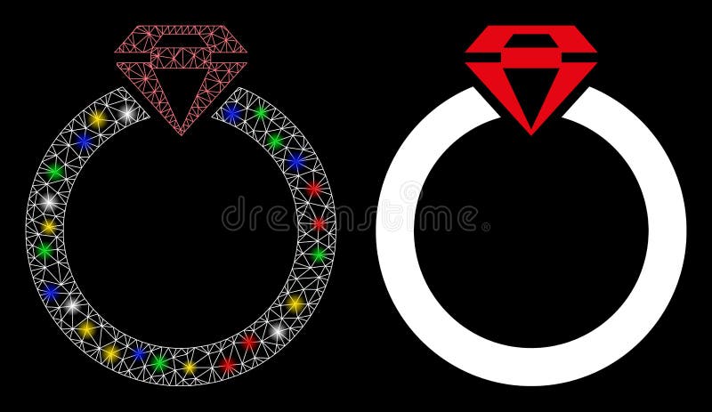 Glossy Mesh 2D Diamond Ring Icon with Flash Spots Stock Vector ... Glossy Mesh 2D Diamond Ring Icon with Flash Spots Stock Vector ...