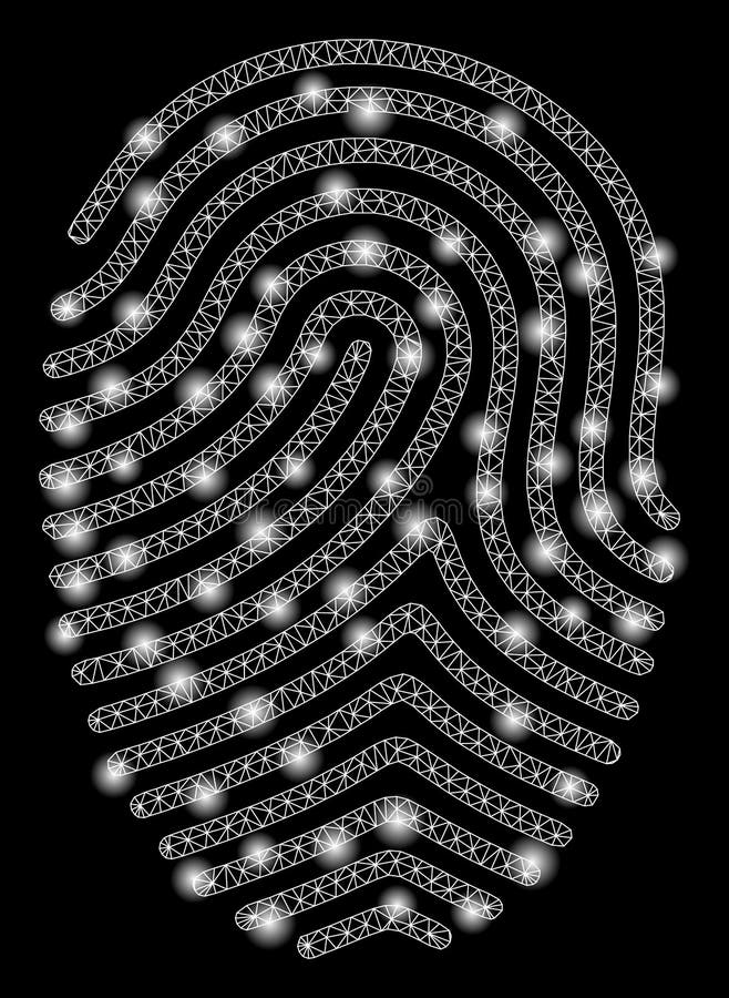 Glossy Mesh 2D Finger Print with Flash Spots Stock Vector ...
