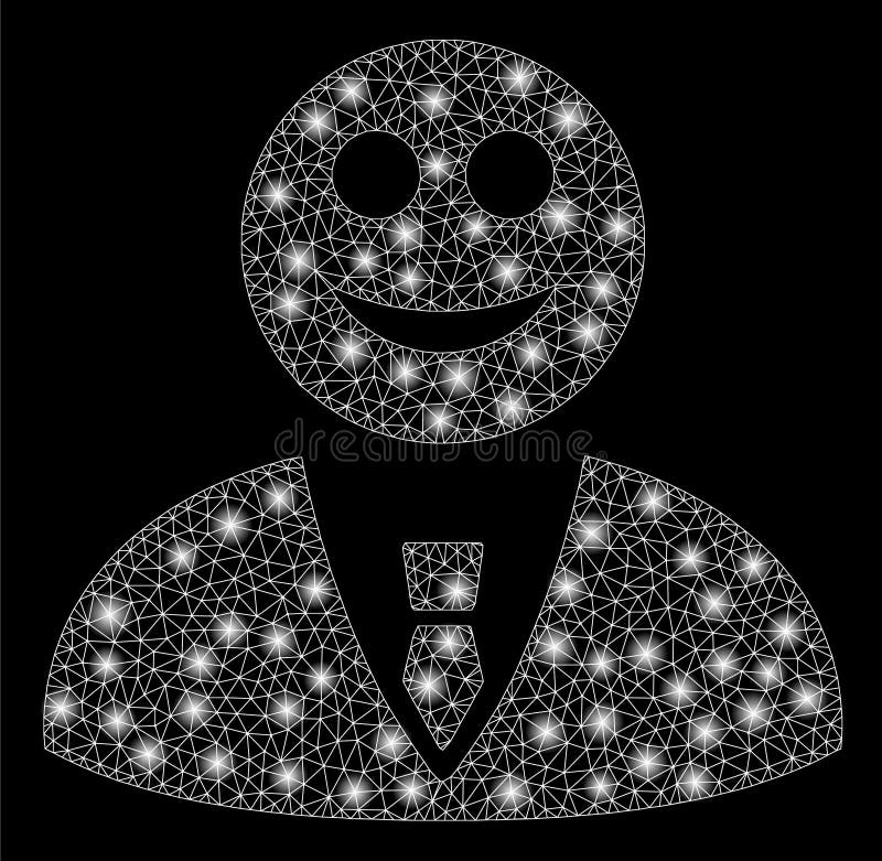 Glossy Mesh 2D Happy Manager with Flash Spots Stock Vector ...