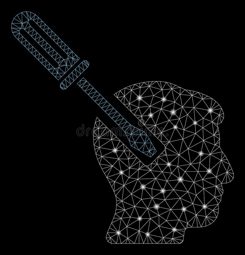 Glossy Mesh 2D Head Screwdriver Tuning with Light Spots Stock Vector ...