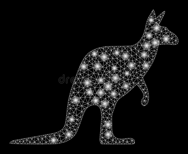 Glossy Mesh 2D Kangaroo with Flash Spots Stock Illustration ...