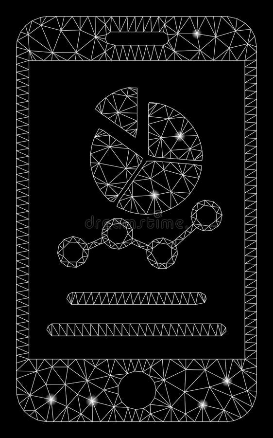 Glossy Mesh 2D Mobile Graphs with Flare Spots Stock Vector ...